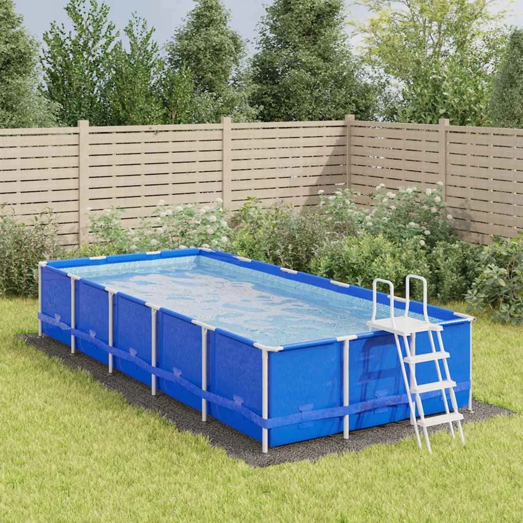 vidaXL Podložka pod bazén 640 x 321 cm Obdélníkový Netkaná tkanina [94235] Barva: světle šedá