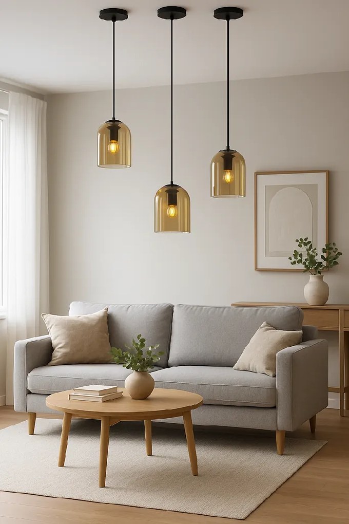 Toolight Amber, závěsné svítidlo 1xE27 APP1704-1PC, hnědá-černá, OSW-04335