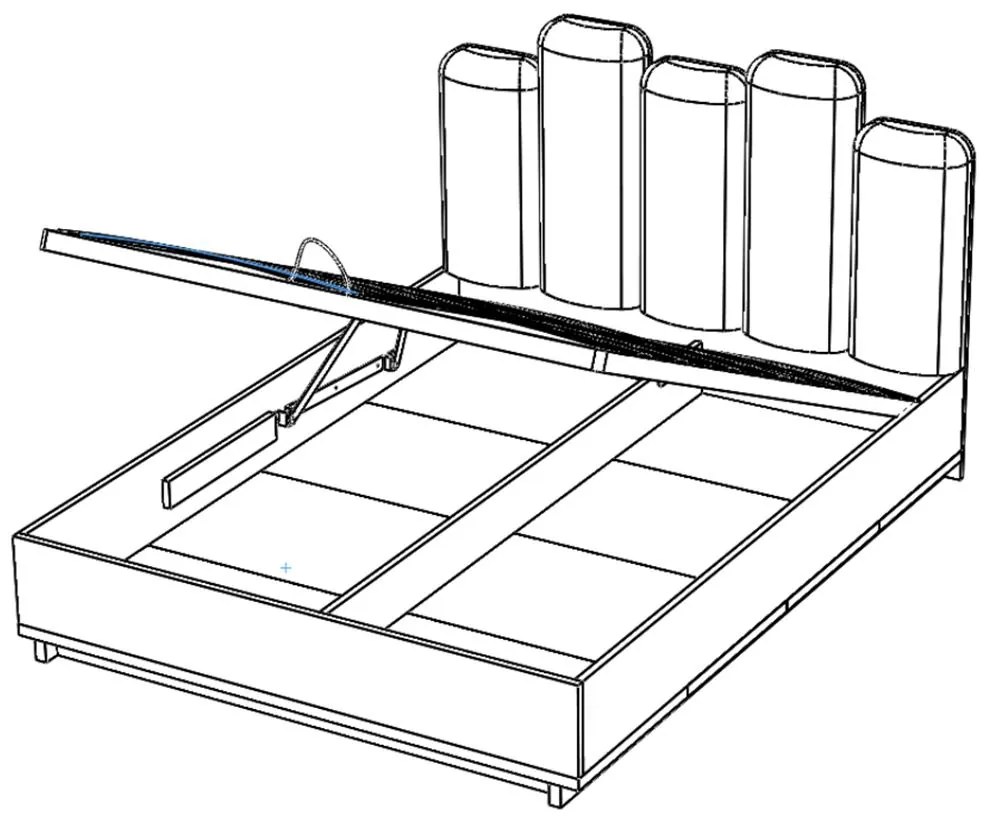 INES | dvoulůžko postel IN-05 + rošt | 160x200 cm | artisan/černá