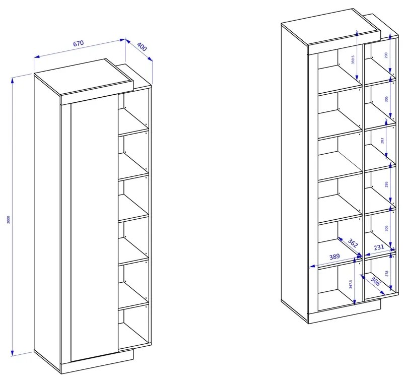 Moderní obývací stěna Cirila Dub Samdal/Bílý lesk