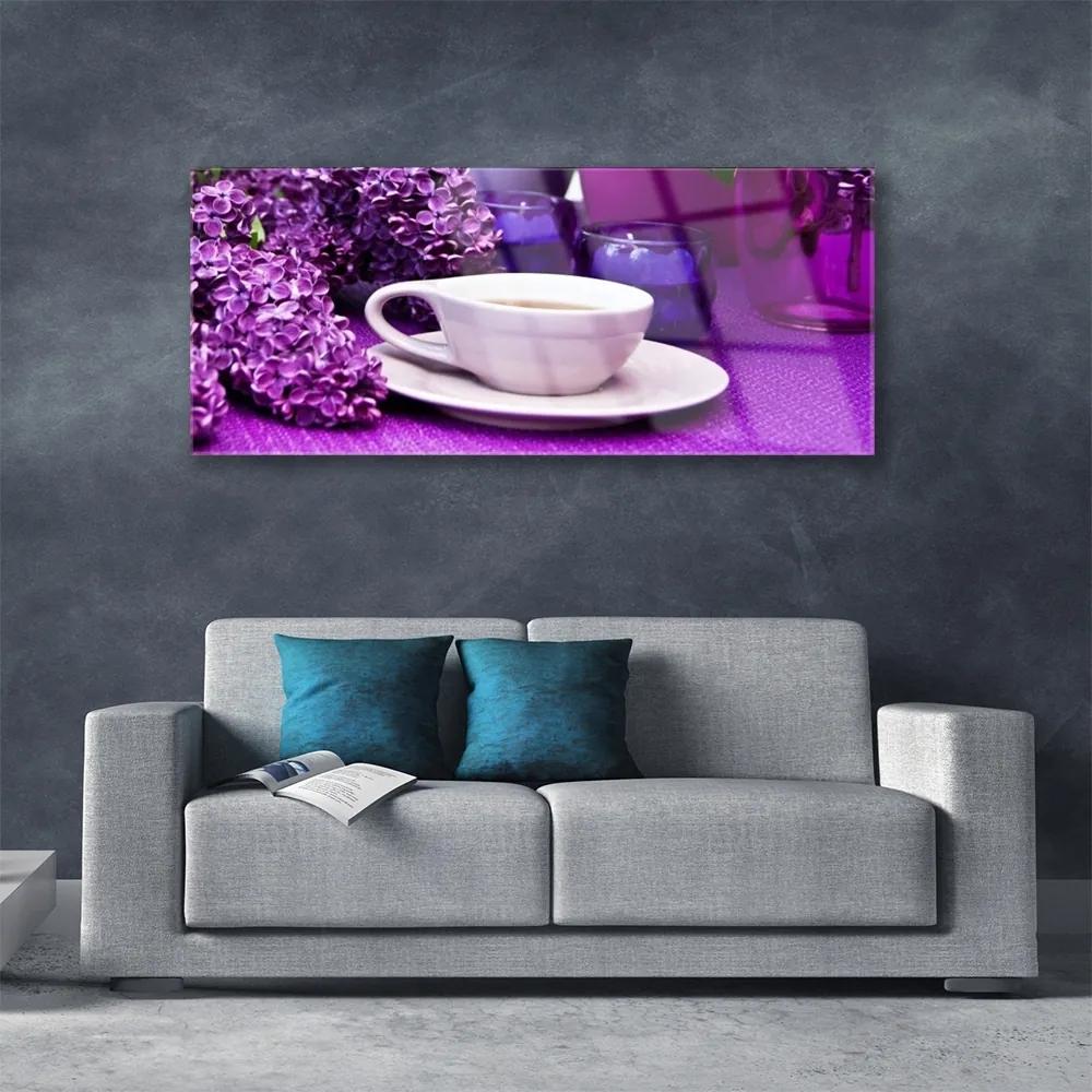 akrylový obraz Hrnek Květiny Rostlina 125x50 cm