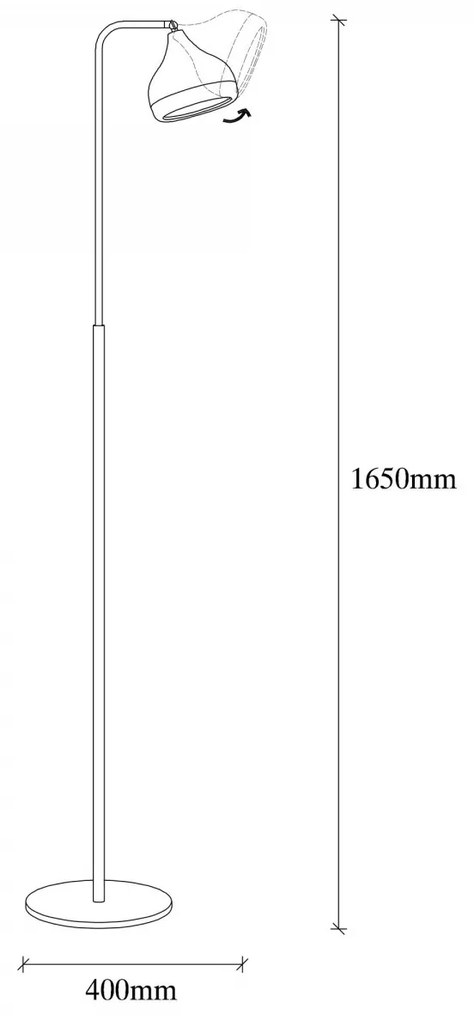 Stojací lampa Yıldo 165 cm černo-měděná