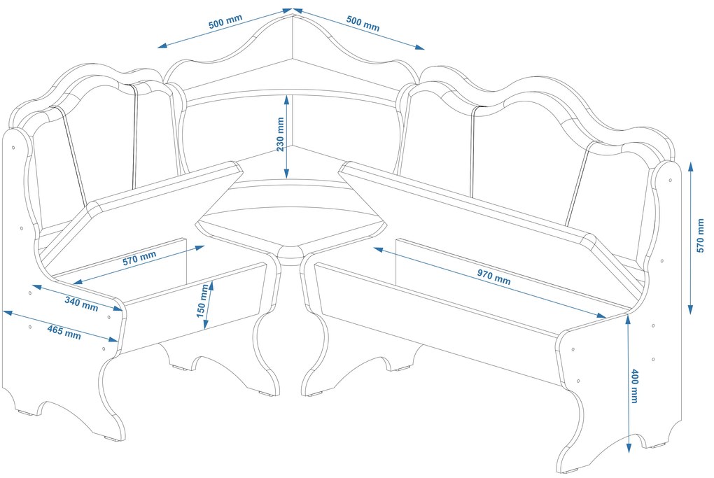 Rohová lavice KORNET