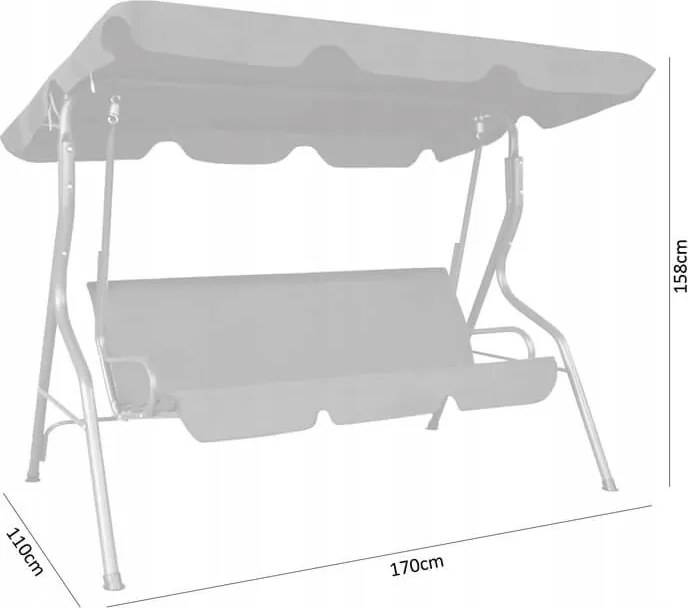 GardenLine Zahradní houpačka s držáky na nápoje KRES 5422 šedá