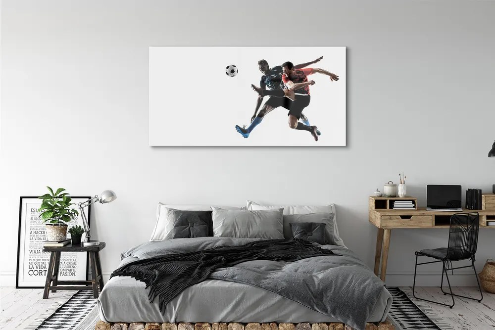 akrylový obraz muži fotbal 140x70 cm