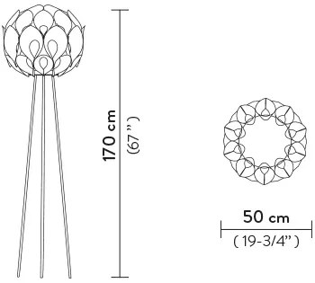 Slamp Stojací lampa FLORA Barva: Zlatá