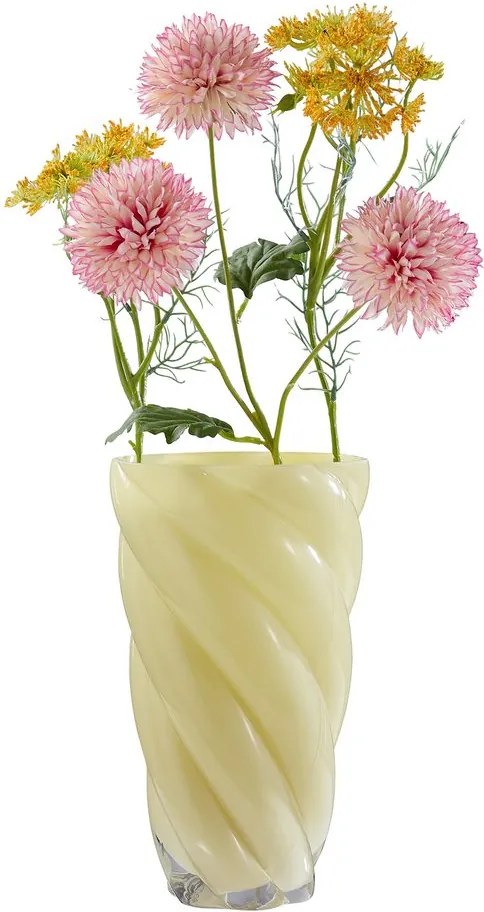 SWIRL Váza 30 cm - žlutá