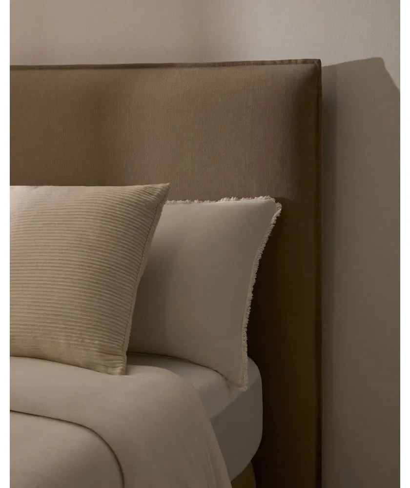 Taupe čalouněná jednolůžková postel 90x200 cm Jaira – Kave Home