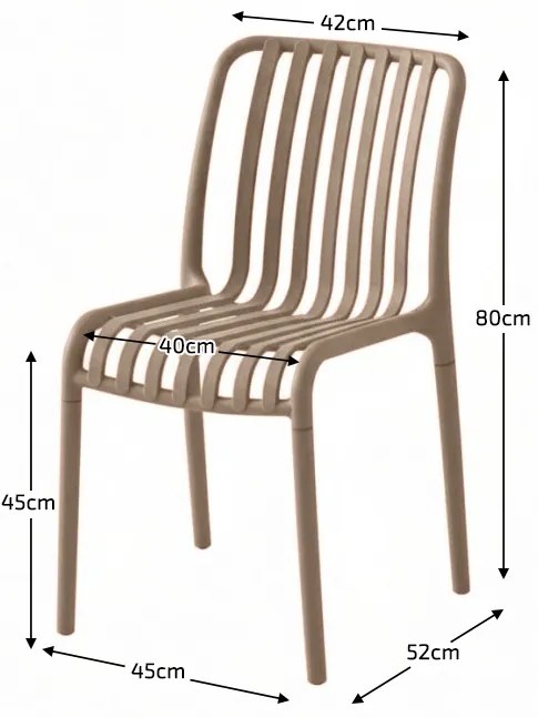 Plastová židle TREGO, béžová