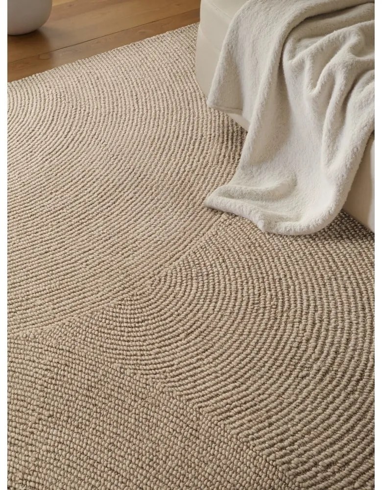 Béžový ručně tkaný vlněný koberec 80x150 cm Calmio – Hanse Home
