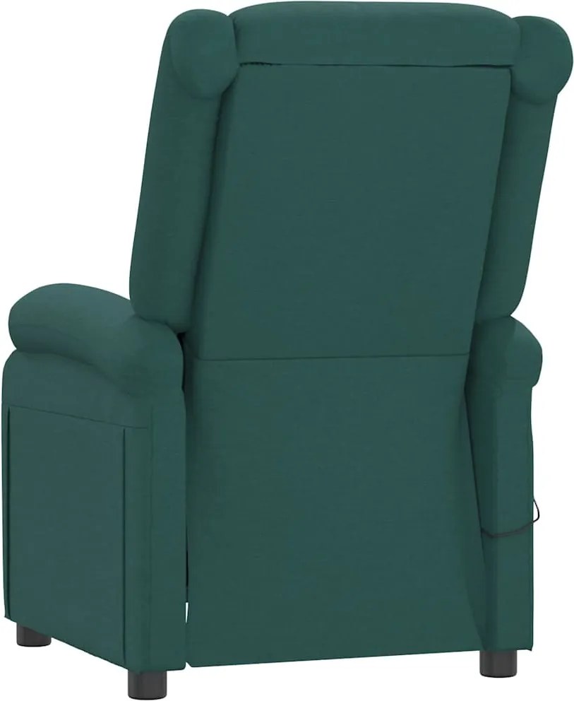 Elektrické polohovací křeslo tmavě zelené textil 3098358