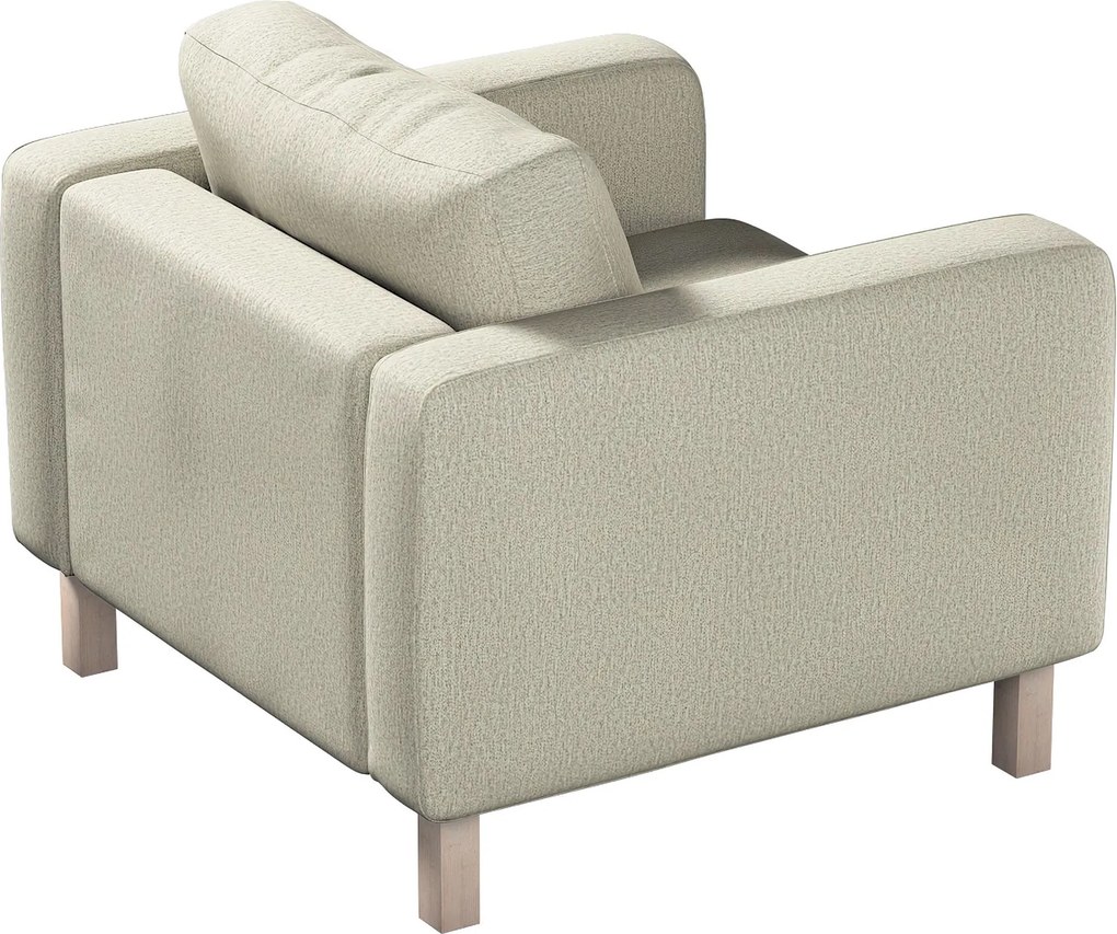 Potah na křeslo IKEA Karlstad, krátký barva béžová látka pletený vzor