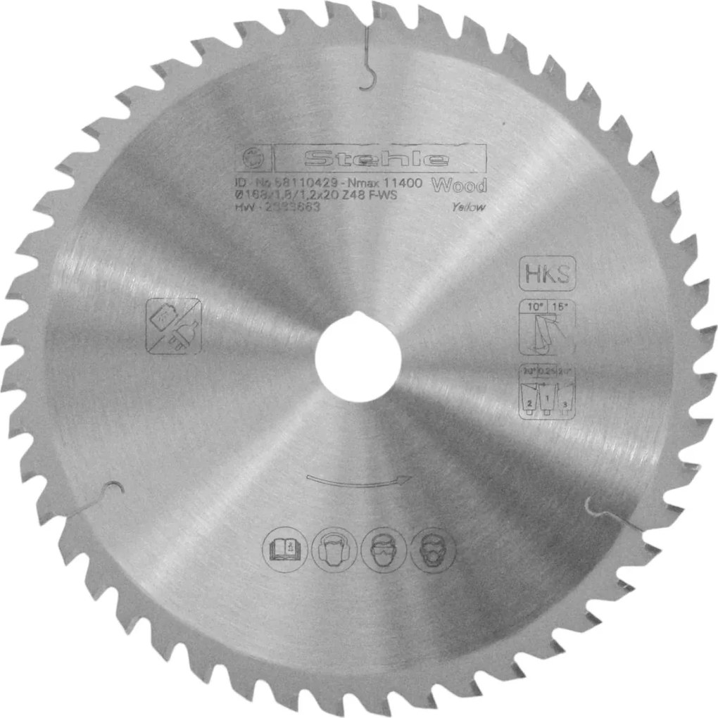 Stehle | Pilový kotouč na dřevo pro příčný řez ø 168/20mm 48 FWS