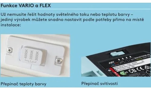 LED panel THORNeco ANNA VARIOFLEX 3 600x600mm 3000K/3500K/4000K volitelný výkon 23/29/31/35W 3000/3750/4000/4400lm UGR<19 96638248