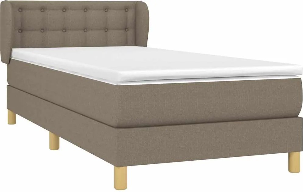 Box spring postel s matrací taupe 90x200 cm textil 3127097