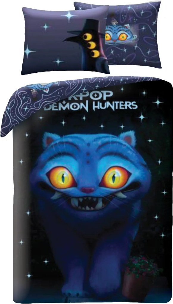 Ložní povlečení z mikrovlákna KPop Demon Hunters - motiv Derpy Tiger - 70x90 cm + 140x200 cm