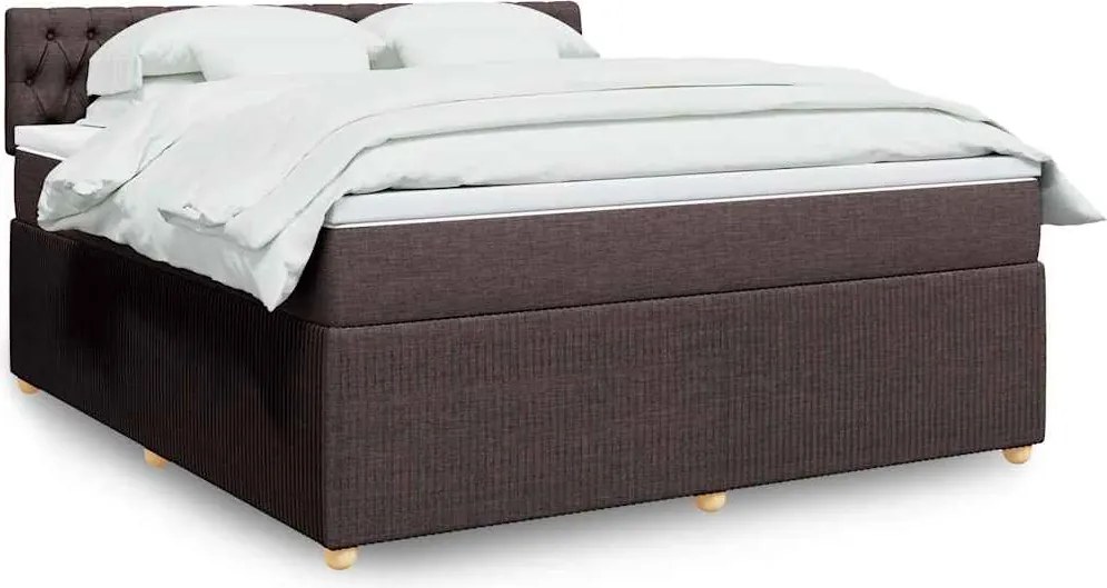 Box spring postel s matrací tmavě hnědá 180x200 cm textil 3287545