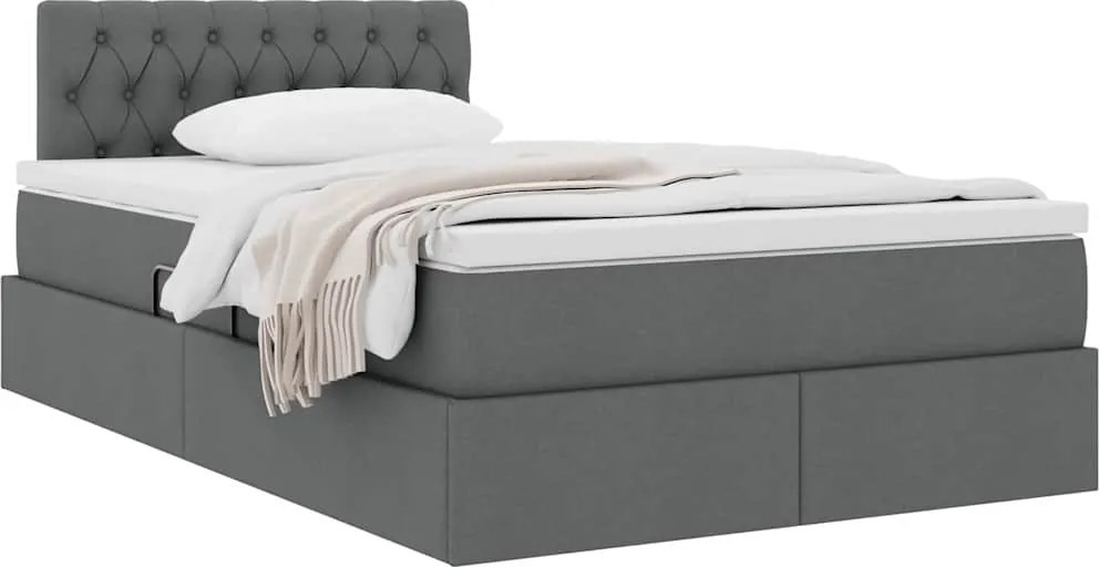 Postel s úložným prostorem a matrací Tmavě šedá 120 x 200 cm 3370564