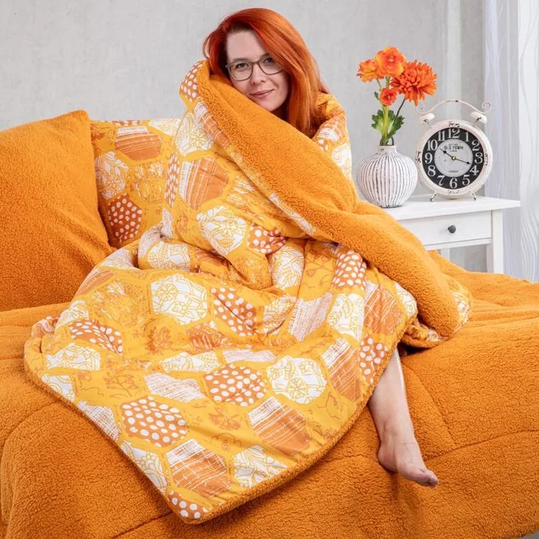 Prošívaná beránková souprava Dual Feel  MALVINA 3 ks