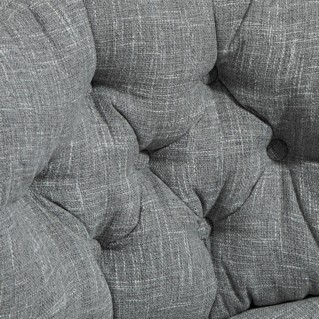 Kancelářská židle HOMCOM, ergonomická kancelářská židle s houpací funkcí, měkký a čalouněný sedák, výškově nastavitelná otočná židle se vzhledem lnu,…