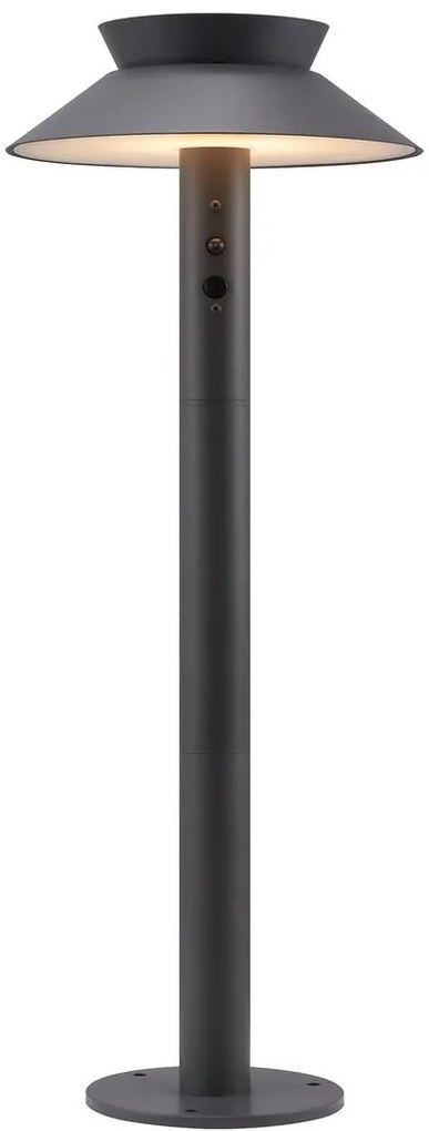 Antracitový zahradní solární LED sloupek Justina s pohybovým čidlem zapichovací 5W 60cm  - Nordlux