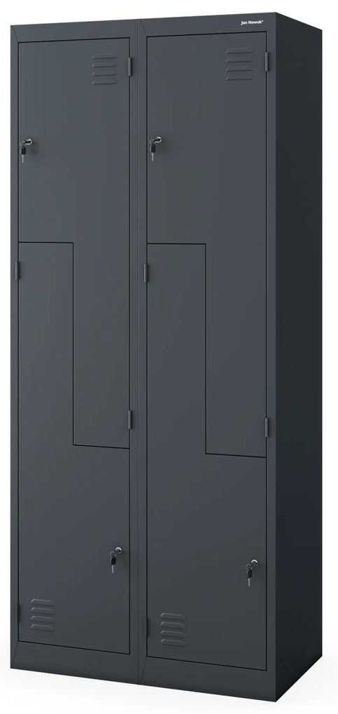 Kovová skříň typu "L" JULIA, 800 x 1850 x 450 mm, antracitová