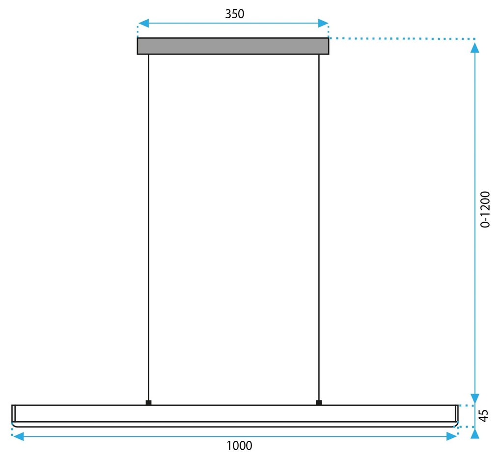 Toolight Stropní svítidlo LED APP1448-CP BLACK 100cm