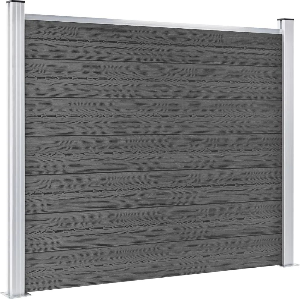 vidaXL Zahradní plot WPC 699 x 146 cm černý