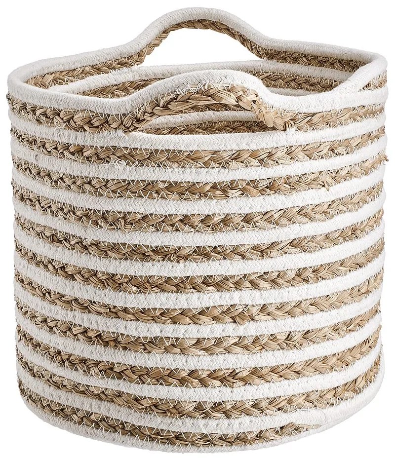 COTTON BRAID Úložný koš pruhovaný střední
