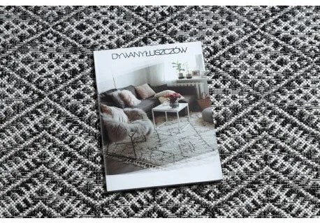 Dywany Luszczow Kusový koberec SISAL SION cikcak, diamanty BOHO 22168 černý / ecru Rozměr koberce: 160 x 220 cm