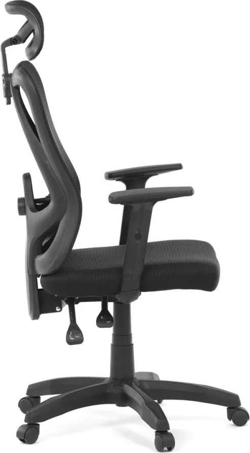 Kancelářská židle KA-R215 BK, synchronní mechanismus, černá síťovina (65 x 63) cm