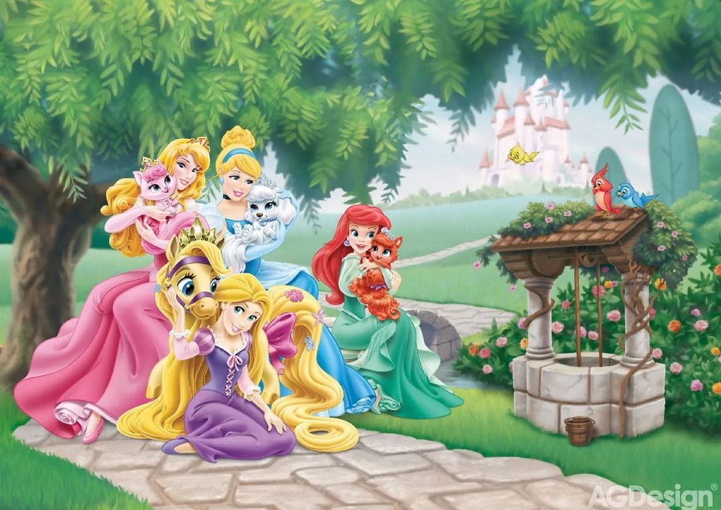 Plakát dětský premium collection vliesový FTDNM 5231 Disney princezny se zvířátky 160 x 110 cm - 1 dílný