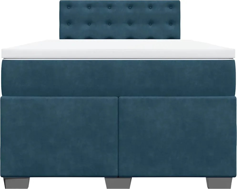 Box spring postel s matrací tmavě modrá 120x190 cm samet 3286274