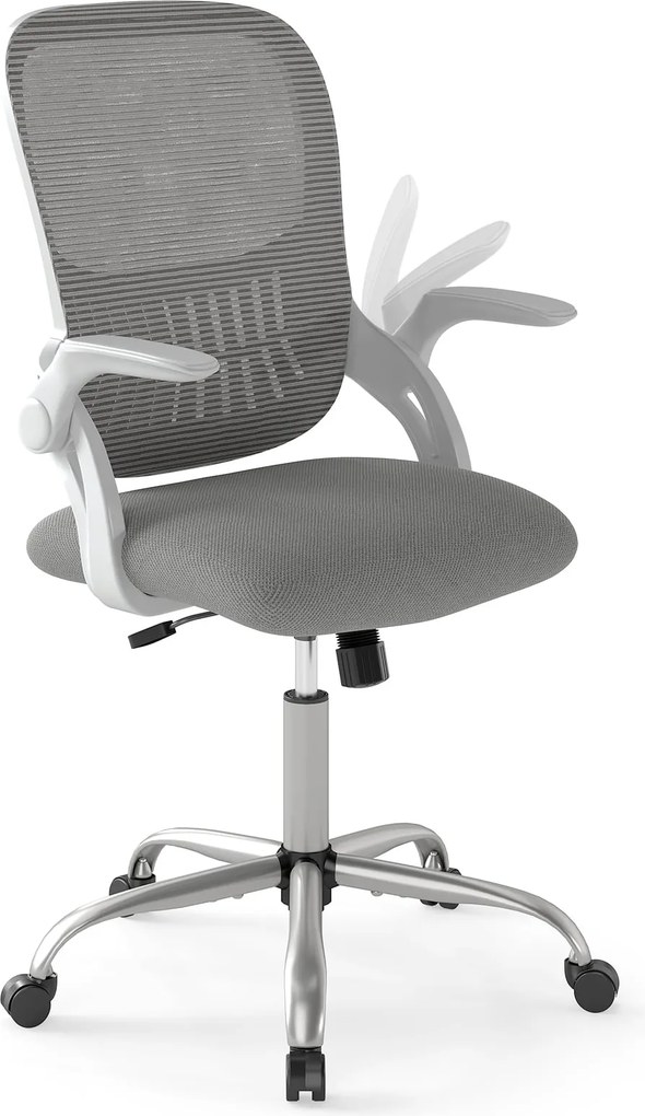 Costway Ergonomická kancelářská židle se sklopnými područkami a počítačovou
