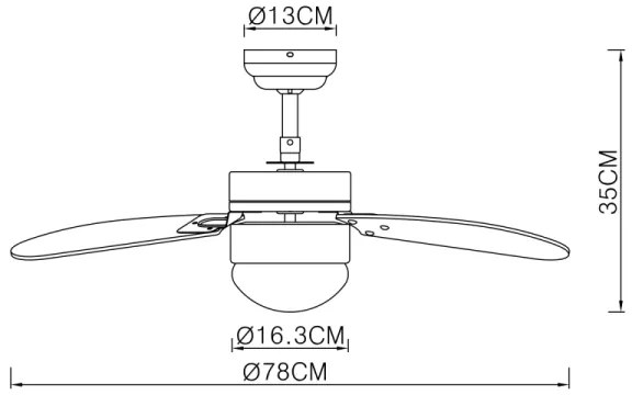 ZEVENTI - Stropní ventilátor FAMARA 1xE14/60W/230V bílá