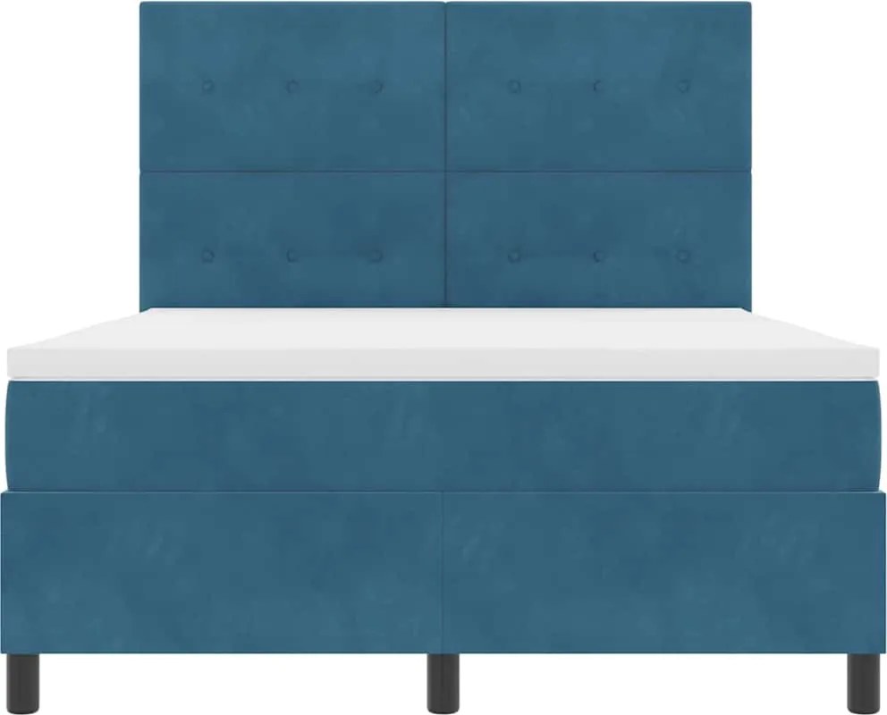 Postel s boxspringem s čelo Tmavě modrá 140 x 200 cm samet 3339840