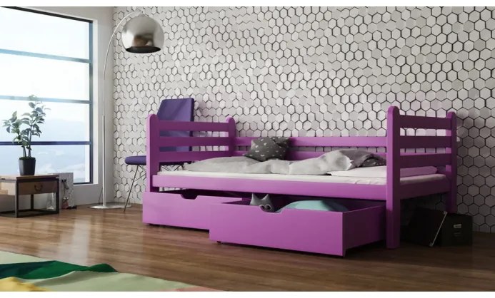 Dětská postel 90x190 HELA - fialová