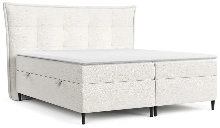 Krémová boxspring postel s úložným prostorem 140x200 cm Sinai – Maison de Rêve