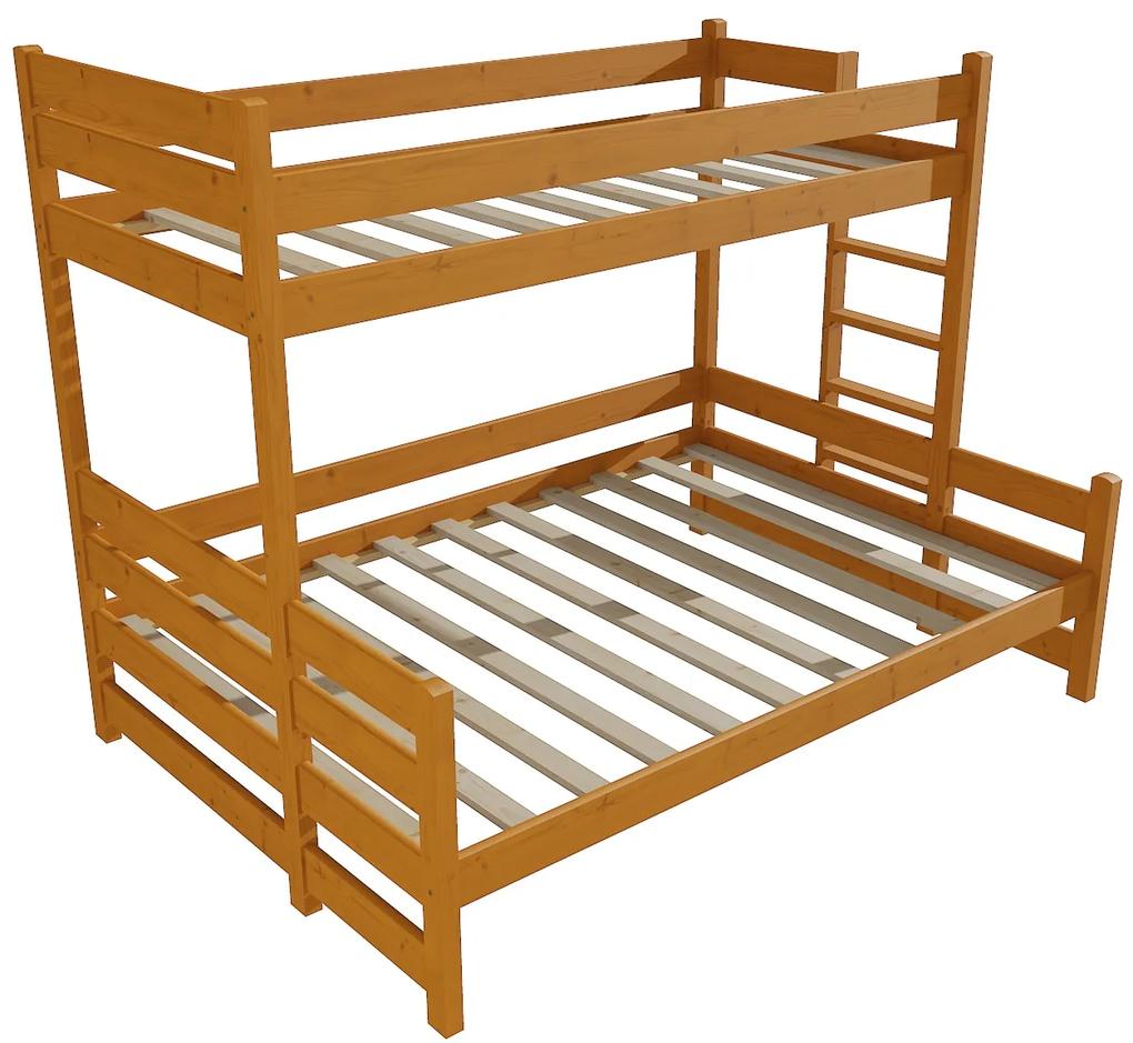 Vomaks Patrová postel s rozšířeným spodním lůžkem PPS 003 Rozměr: 90/140 x 200 cm, Barva: barva bílá, Varianta: vpravo