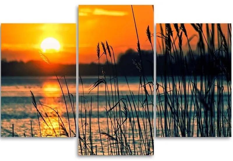 Gario Obraz na plátně Západ slunce nad vodou - 3 dílný Rozměry: 60 x 40 cm