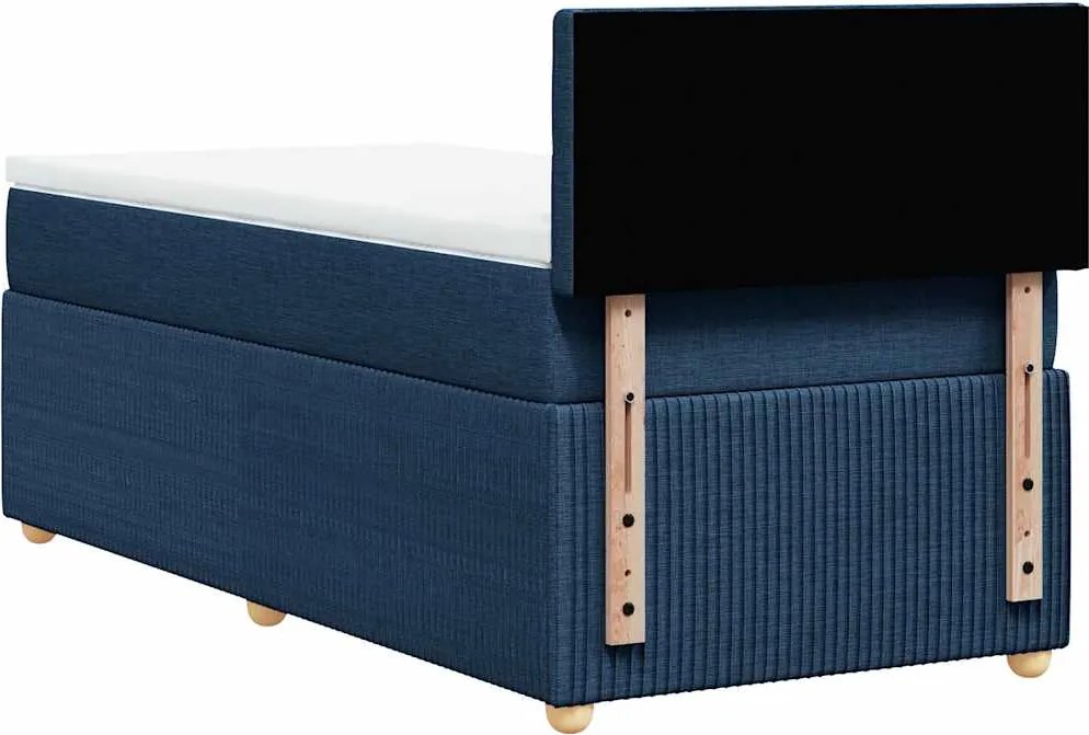Box spring postel s matrací modrá 80x200 cm textil 3287303