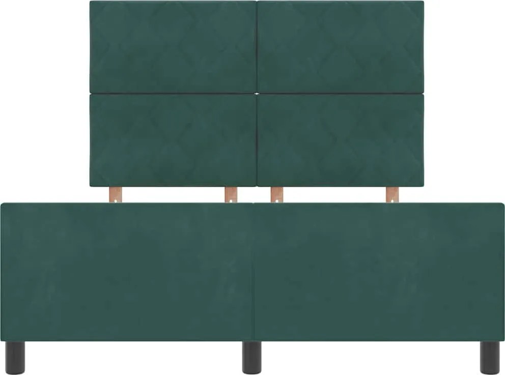 Postel s boxspringem s čelo Tmavě zelená 140 x 190 cm samet 3345008