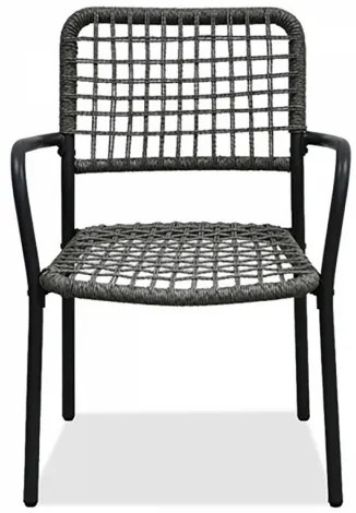 Zahradní set 1+2 stůl 60x60 židle umělý ratan kov antracit AZ-L1103 GREY