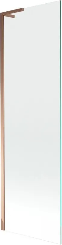 Mexen Next L, 1-křídlová vanová zástěna 60 x 150 cm, 6mm čiré sklo, růžové zlato profil, 895-060-000-03-00-60