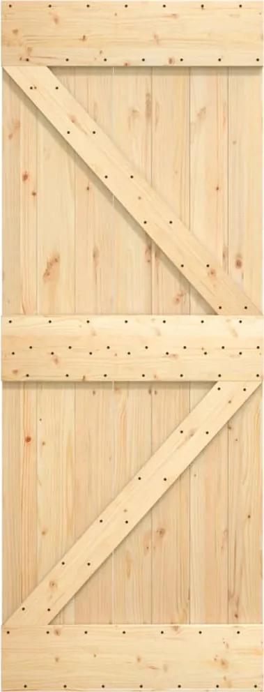 vidaXL Posuvné dveře s kováním 85 x 210 cm masivní borové dřevo [3203174]
