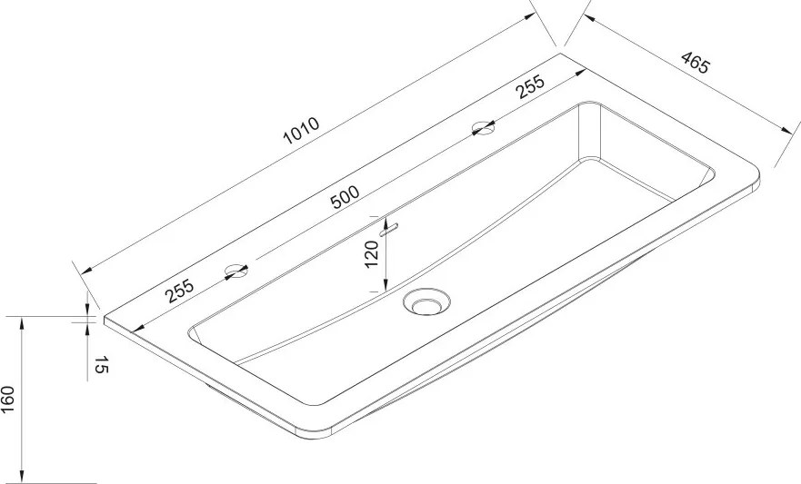 Mereo Siena koupelnová skříňka s umyvadlem z litého mramoru 101 cm bílá lesk CN412M2
