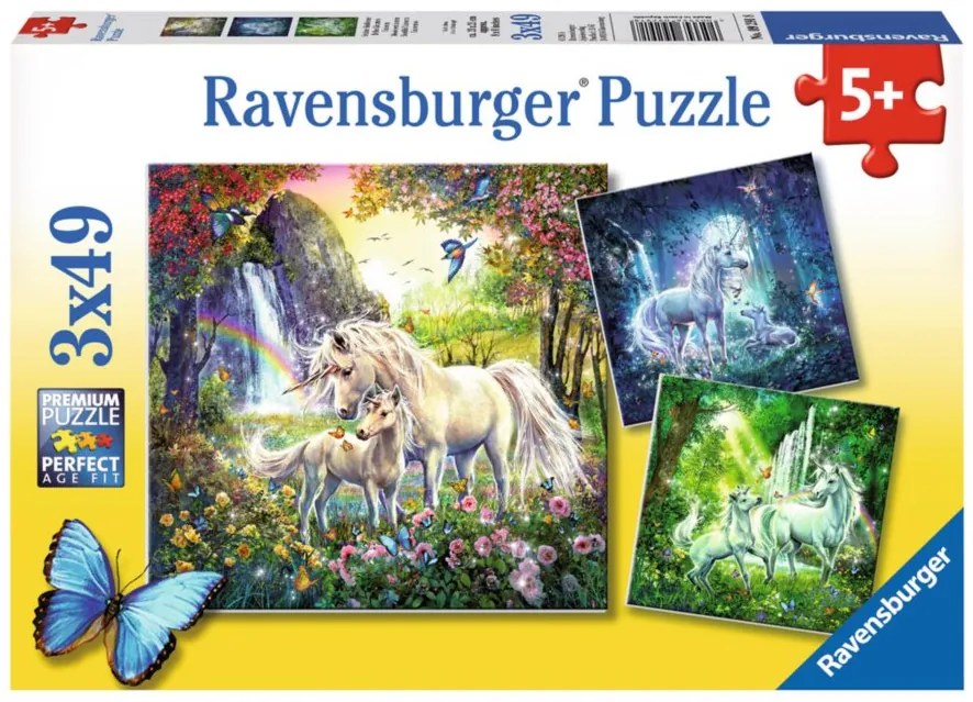 Ravensburger puzzle nádherní jednorožci 3x49 dílků