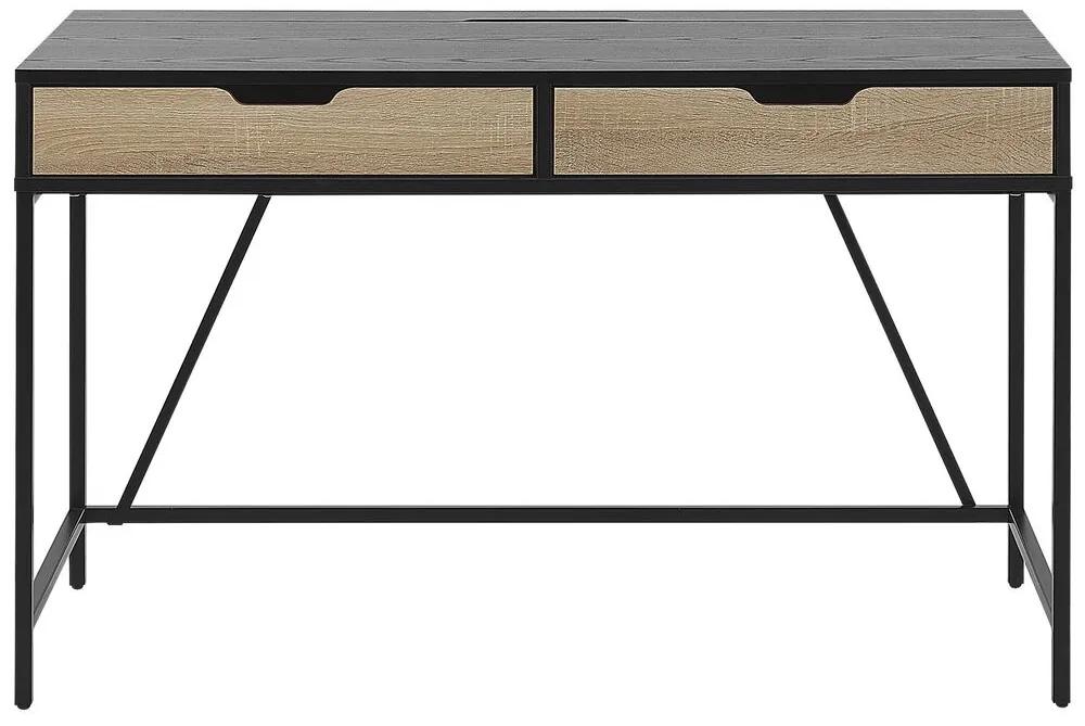 PC stolek JANDARA (světlé dřevo + černá). 1023513