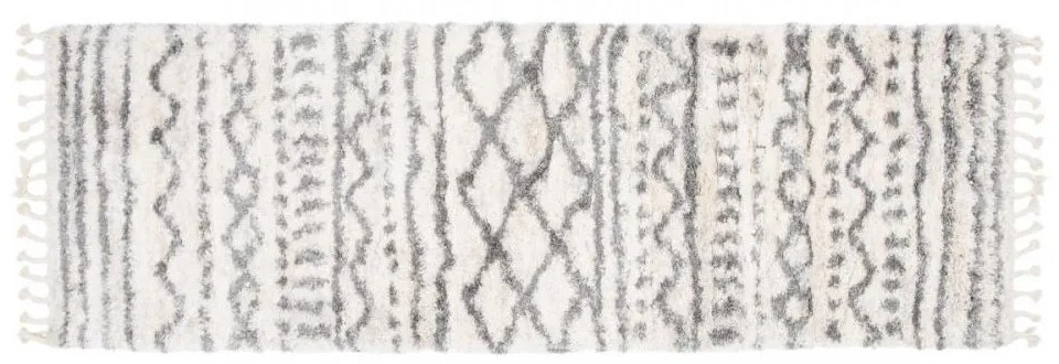 Kusový koberec shaggy Aron krémově šedý atyp 2 80x300cm