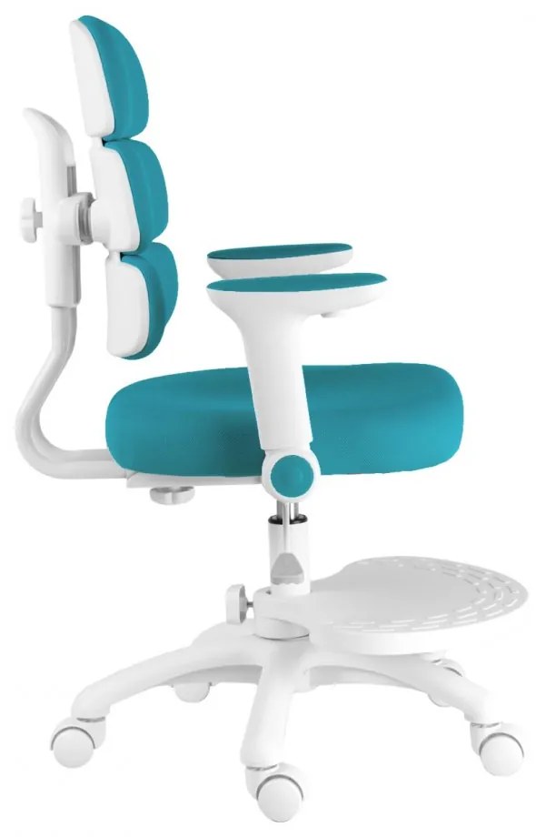Dětská rostoucí židle Neoseat KIDDY THREE — látka, pratelný potah, tyrkysová (rozbaleno)